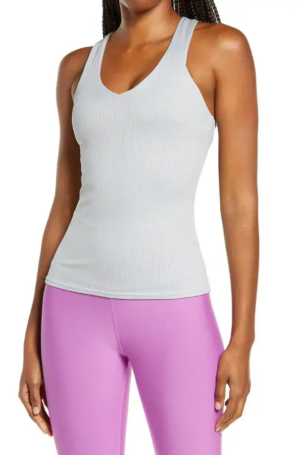 Alo Yoga Elevate Rib Tank - Dove Grey Heather | Editorialist